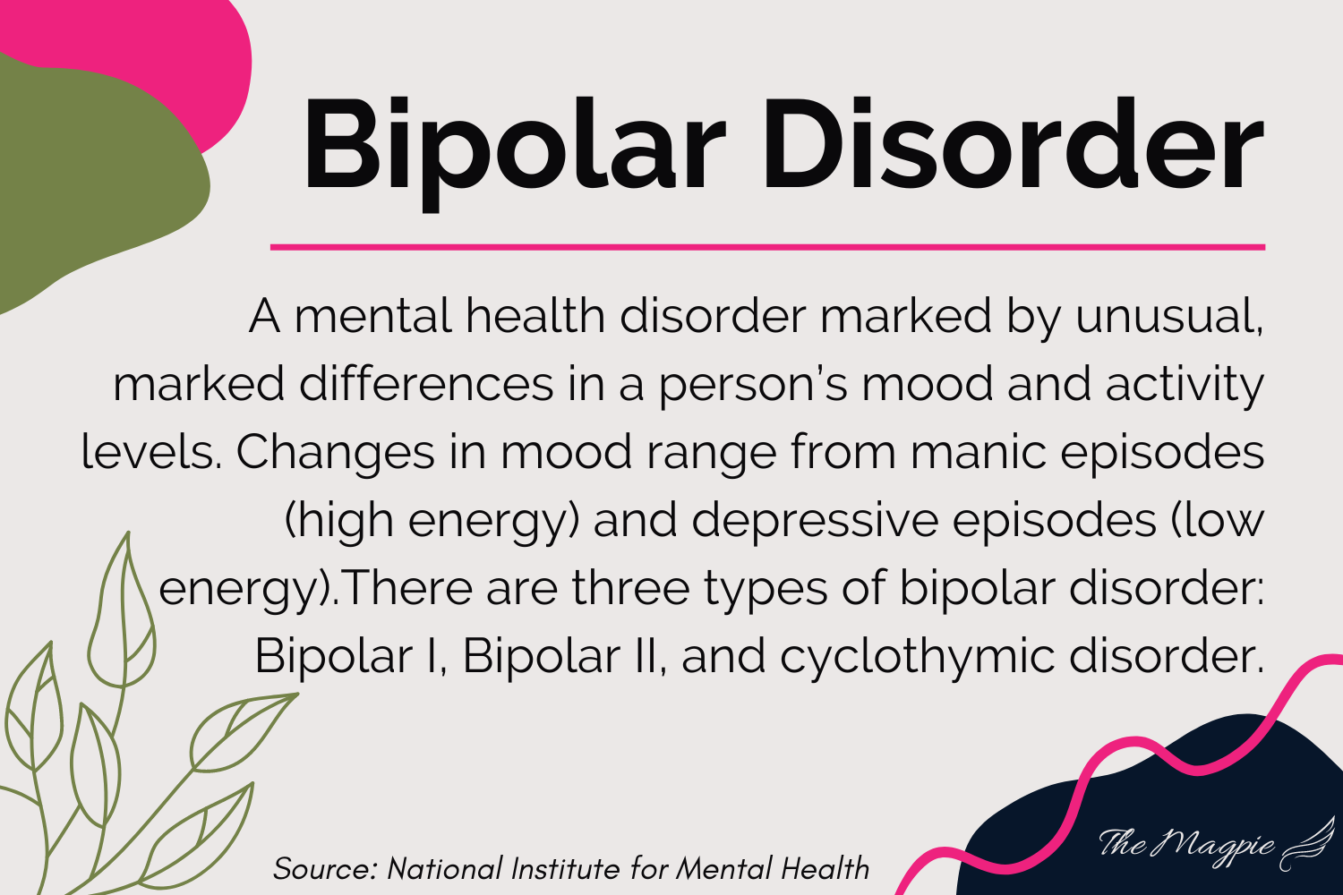 Mental Health Check-up: Bipolar Disorder (2) • The Magpie Blog